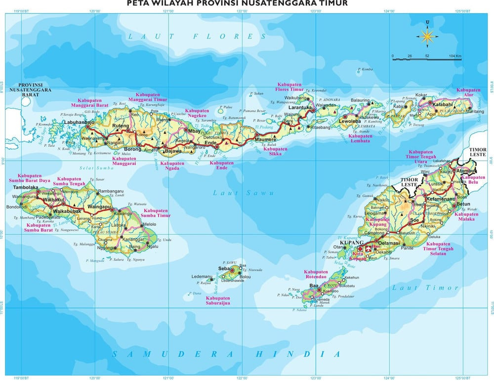 Peta Provinsi Nusa Tenggara Timur NTT