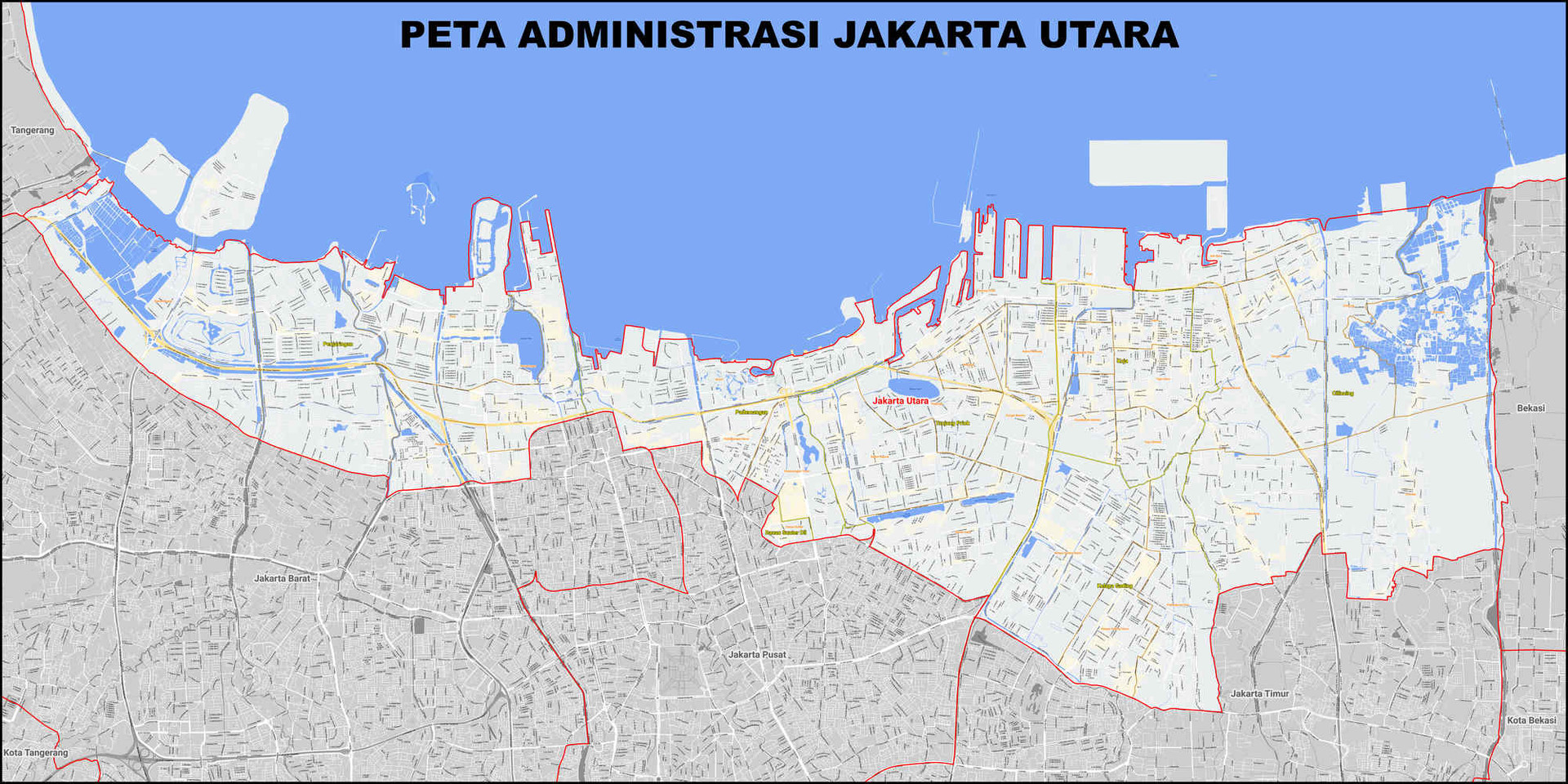Peta Kota Jakarta Utara Kecamatan Dan Kelurahan