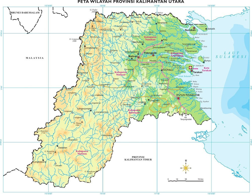 Peta Provinsi Kalimantan Utara