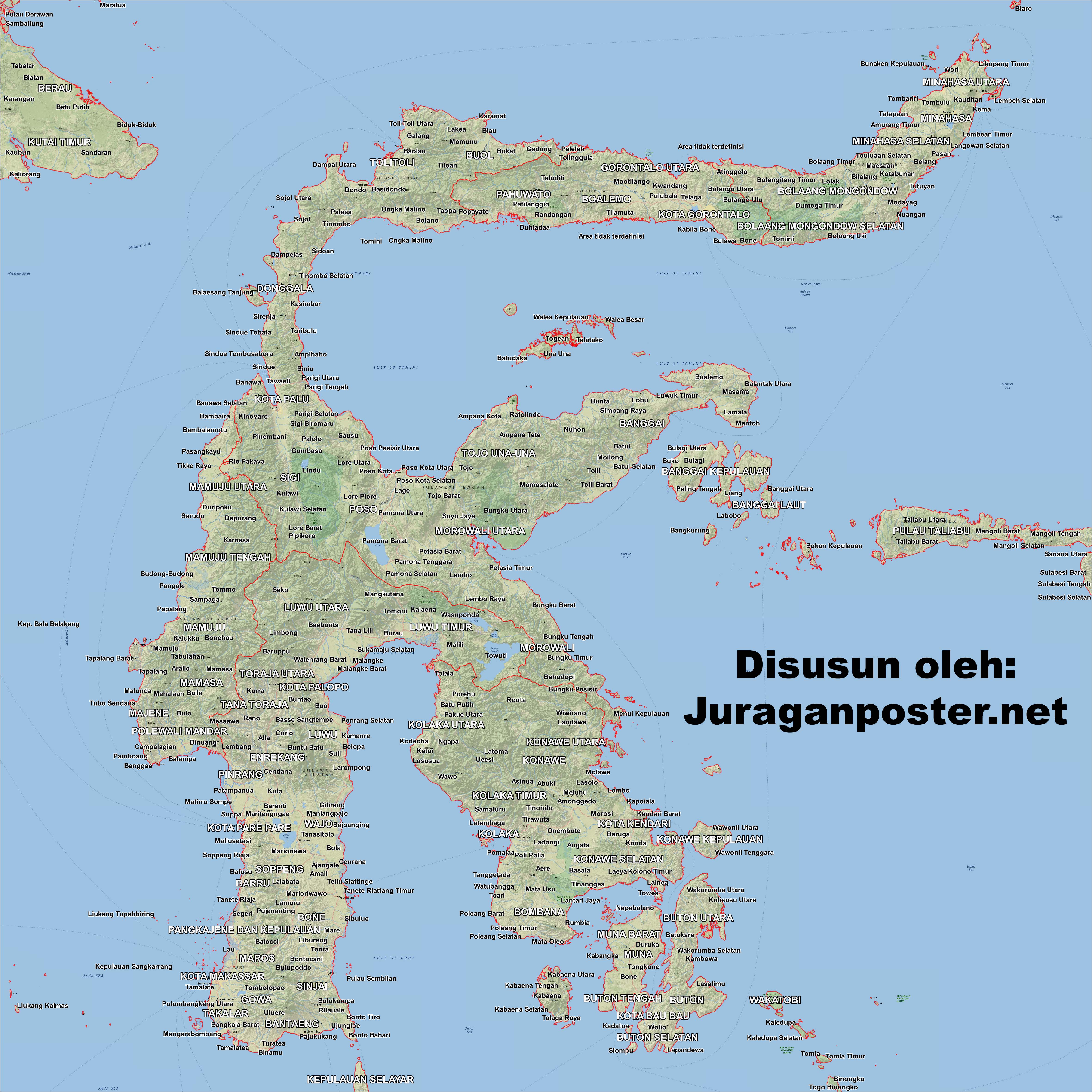 Peta Sulawesi - Juragan Poster