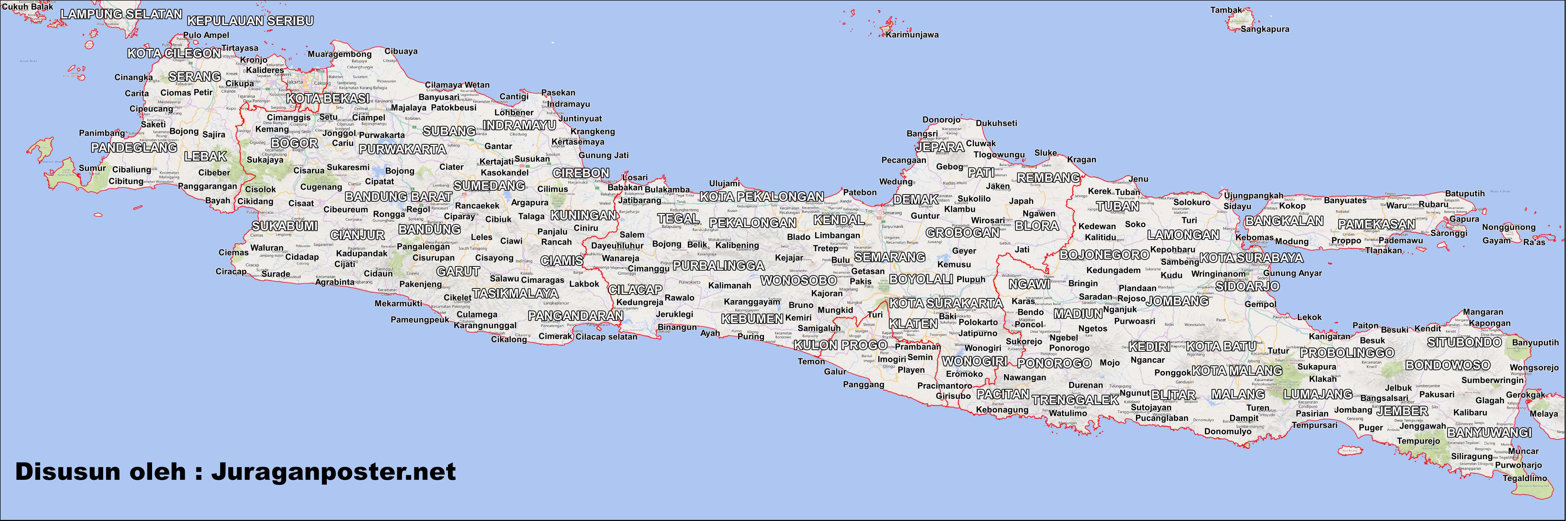 Peta Pulau Jawa - Juragan Poster
