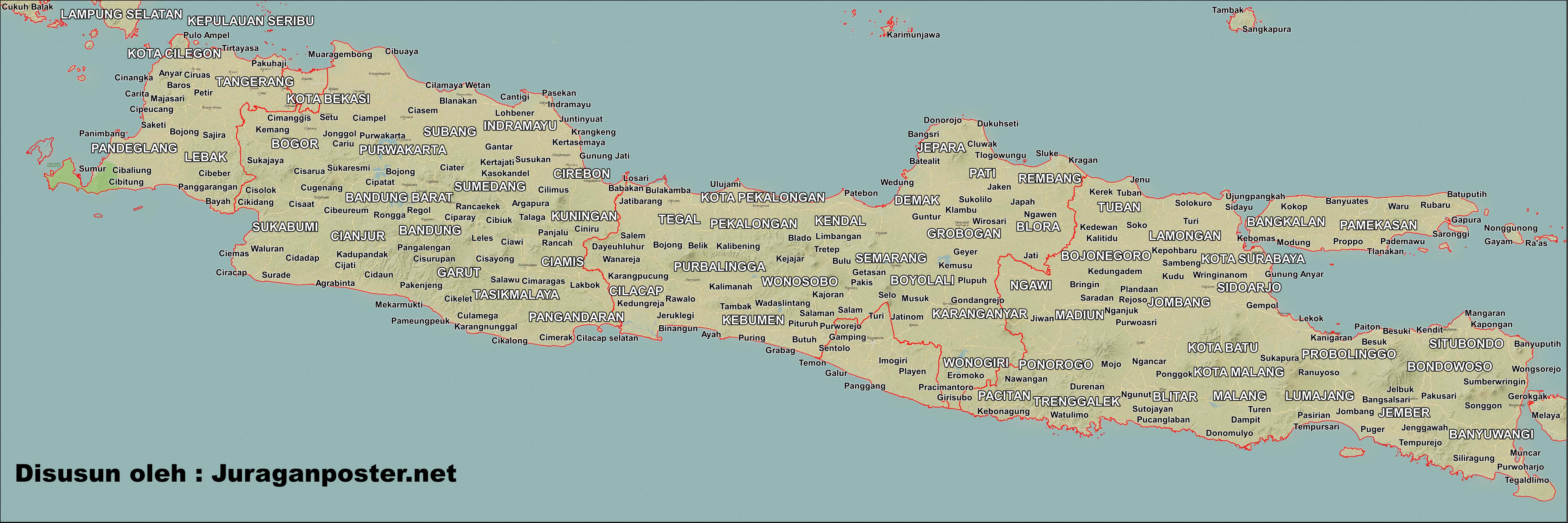 Peta Pulau Jawa - Juragan Poster