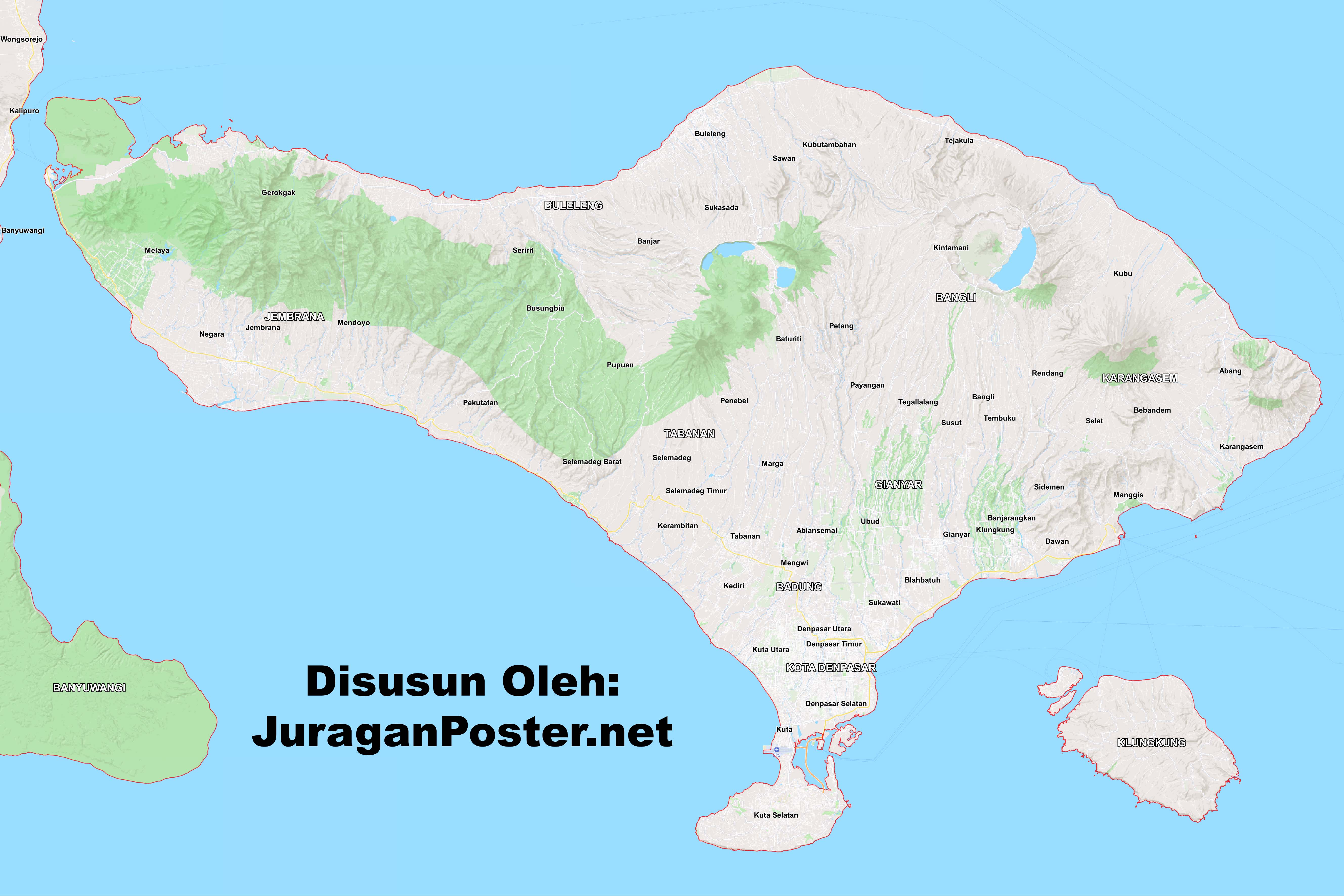 Peta Bali - Juragan Poster