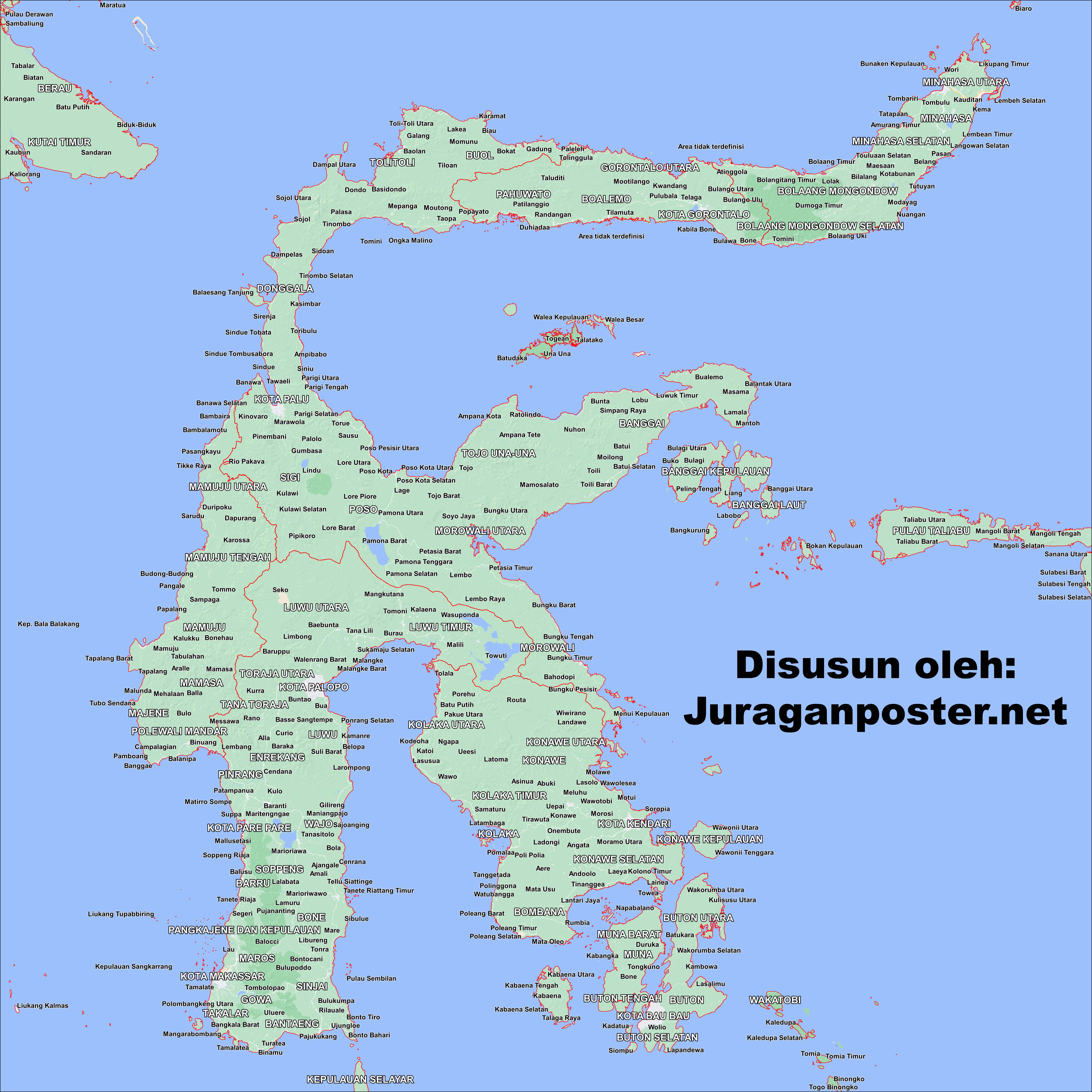 Peta Sulawesi - Juragan Poster