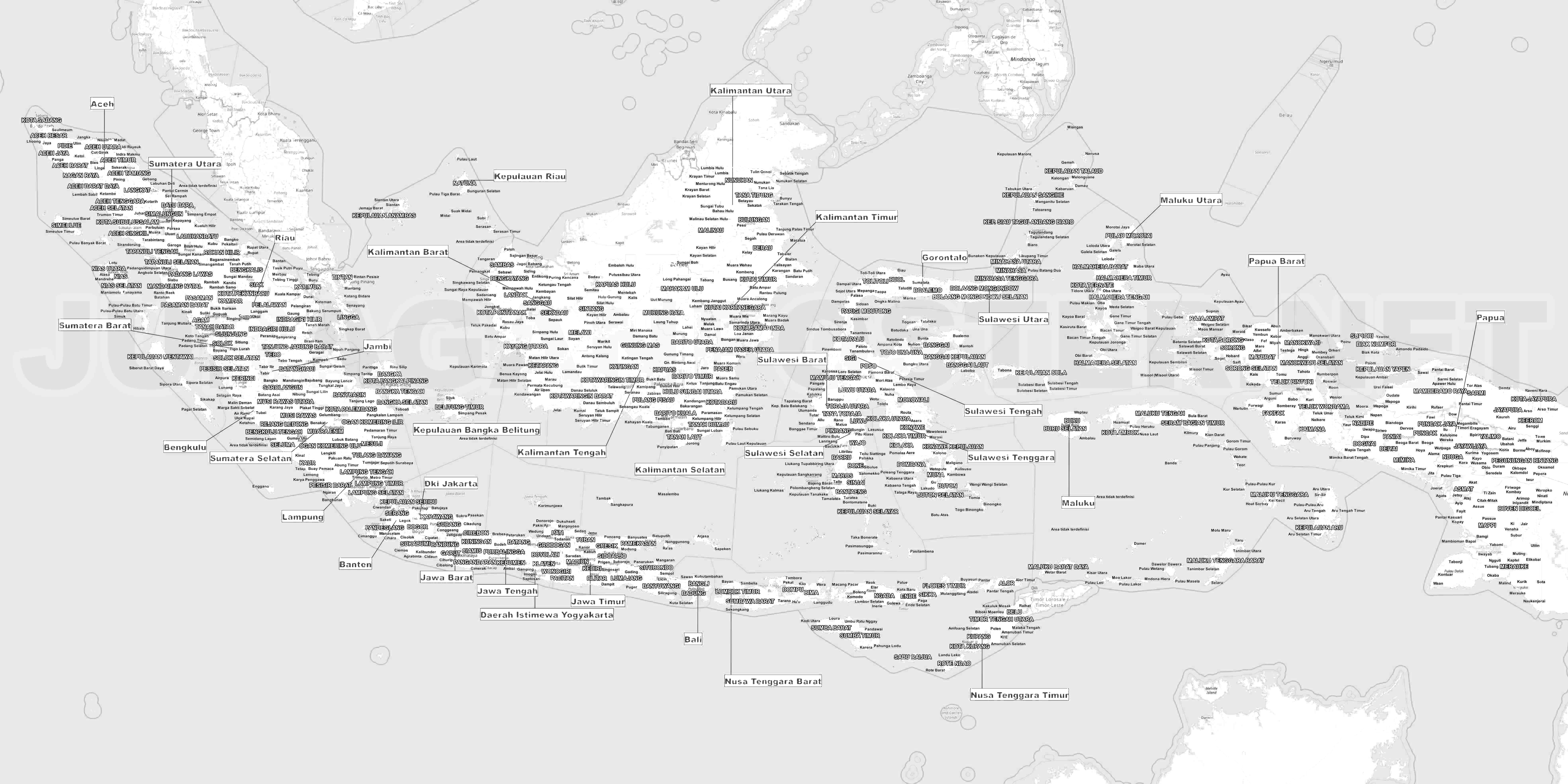 download peta indonesia hitam putih - Juragan Poster