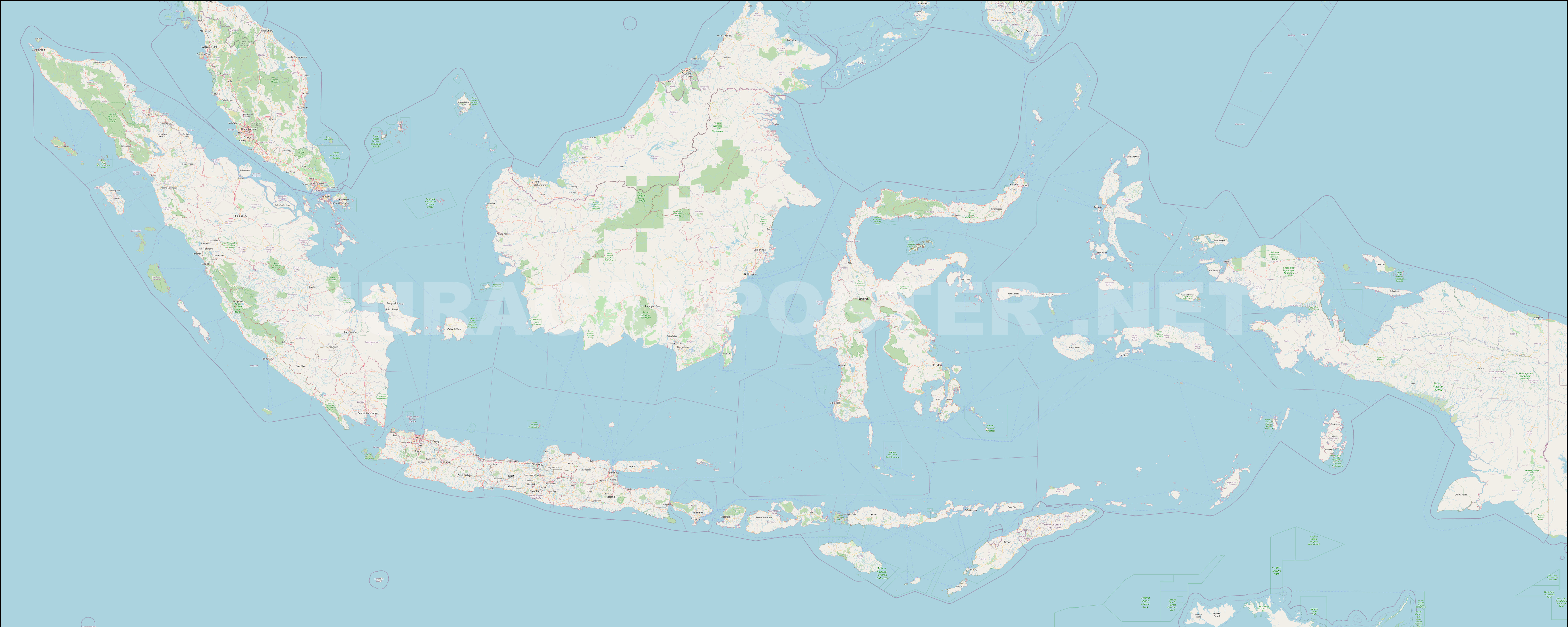 Peta Indonesia Lengkap dengan Nama - Juragan Poster