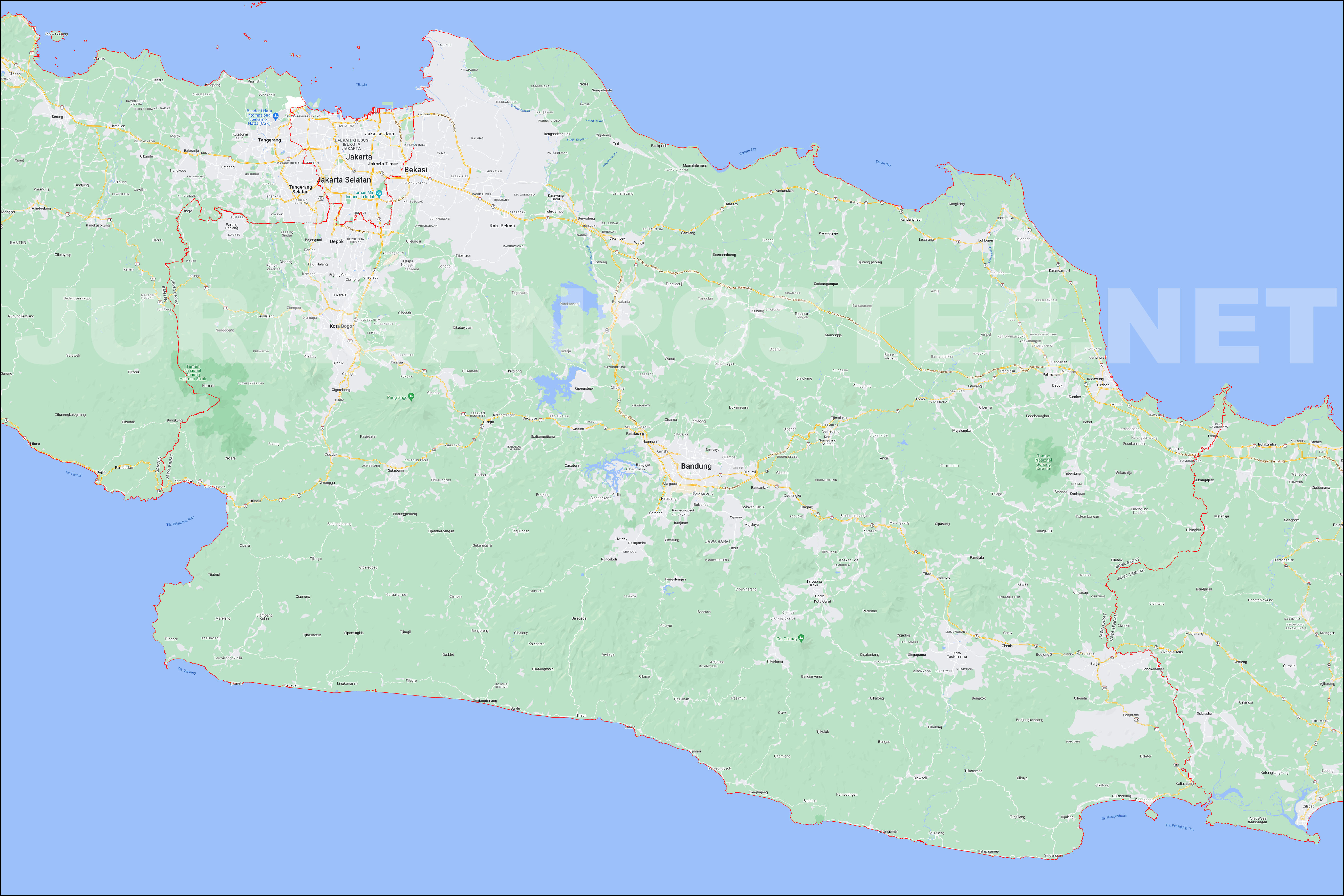 Peta Jawa Barat Lengkap dan Jelas - Juragan Poster