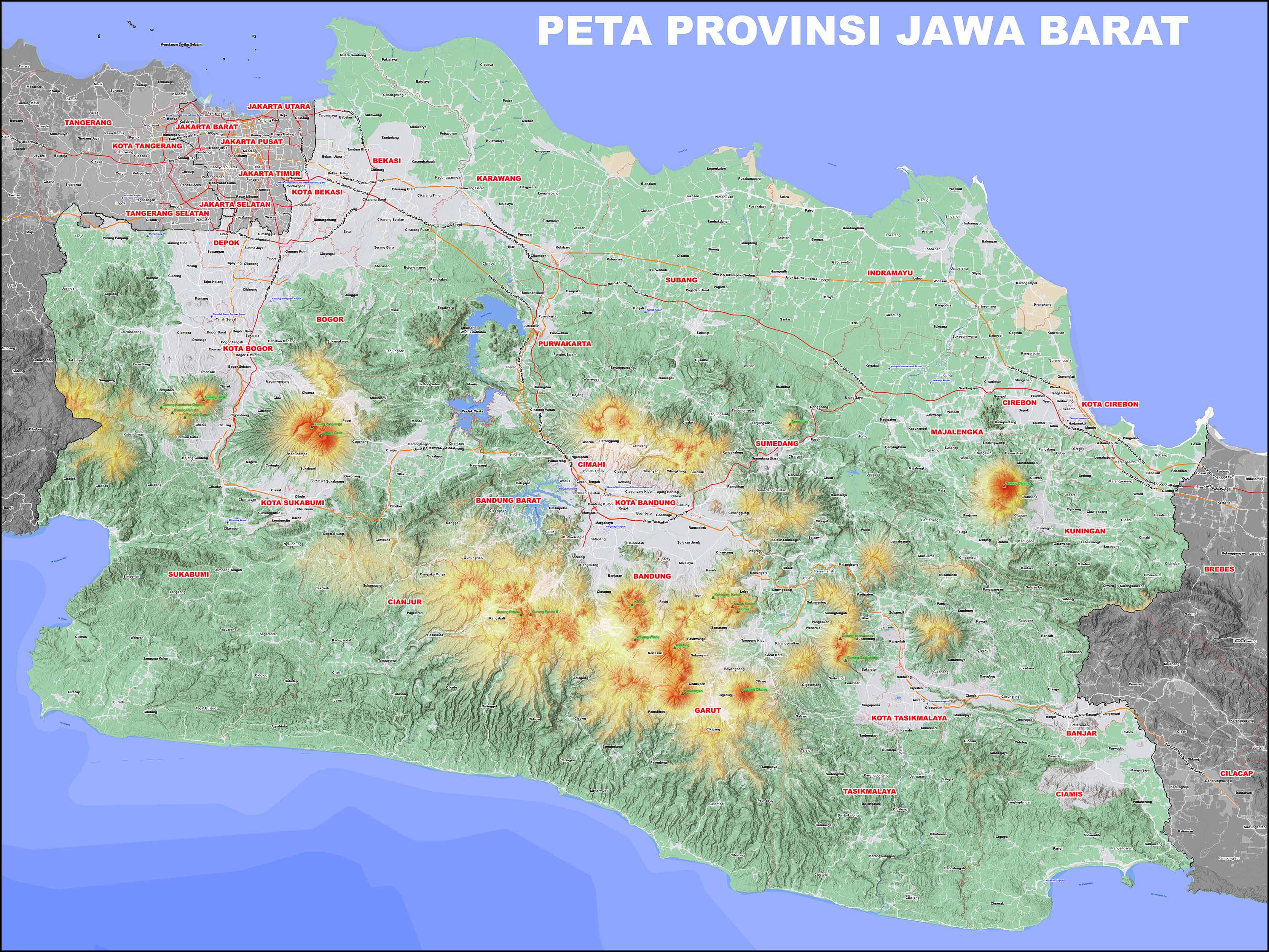 Peta Jawa Barat Lengkap dan Jelas Terbaru - Juragan Poster