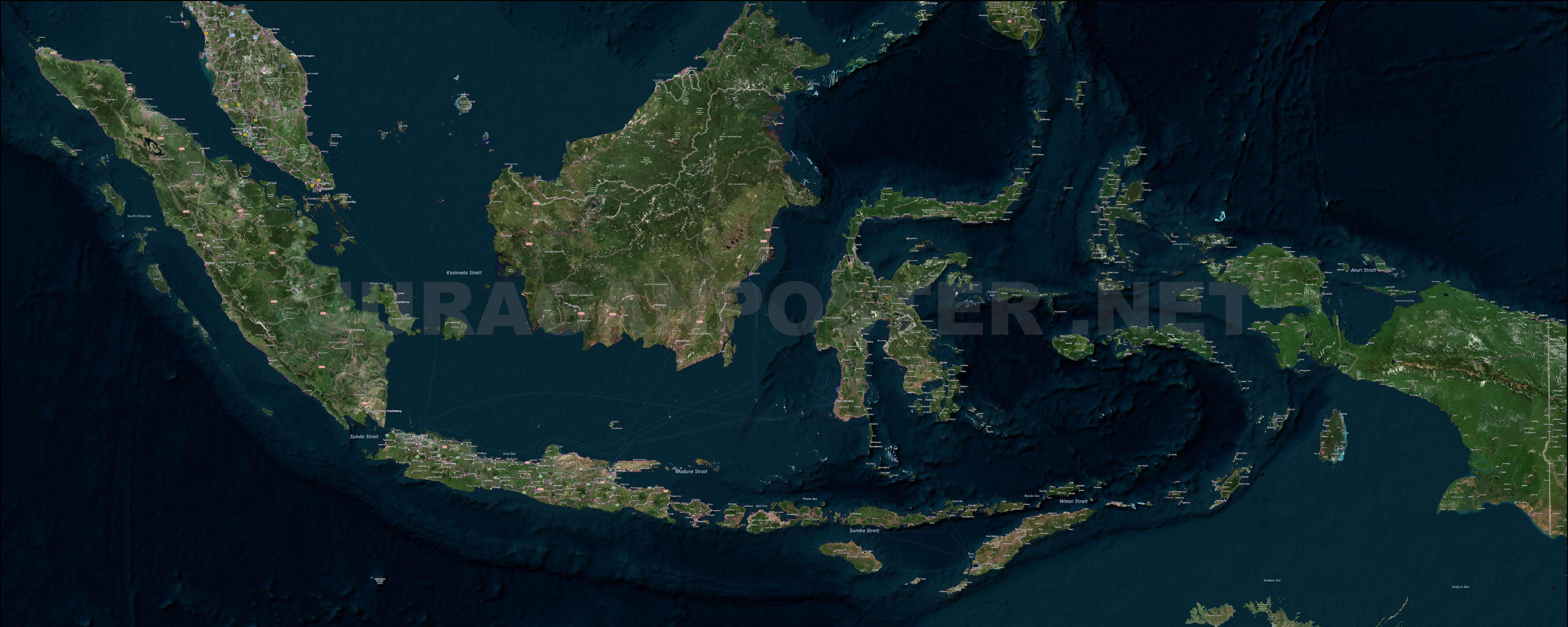 Peta Indonesia Lengkap dengan Nama - Juragan Poster