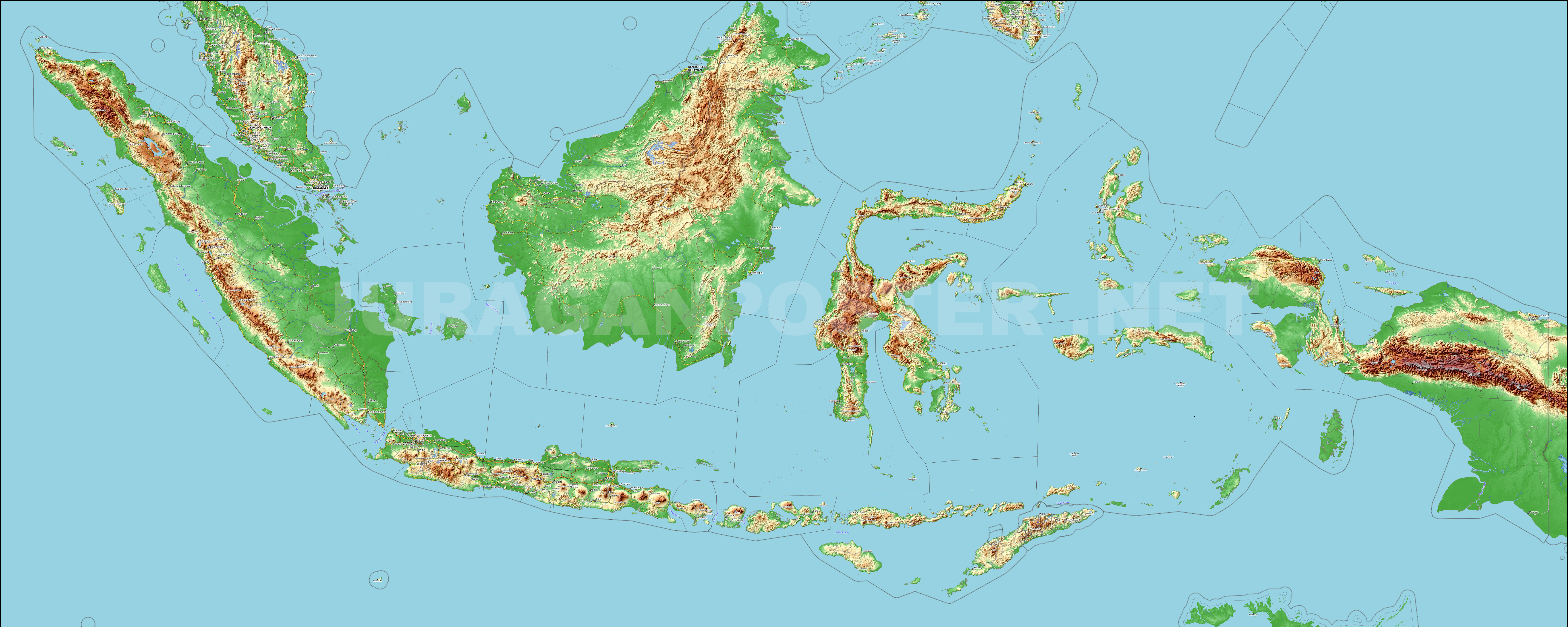 Peta Indonesia Lengkap dengan Nama - Juragan Poster