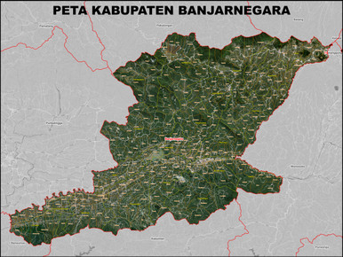 Peta Kabupaten Banjarnegara satelit Kecamatan dan Kelurahan