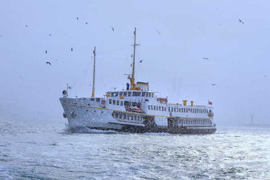 Ferry Landscape Ocean Sailing Sea Ship Vehicles Ferry APC - Juragan Poster