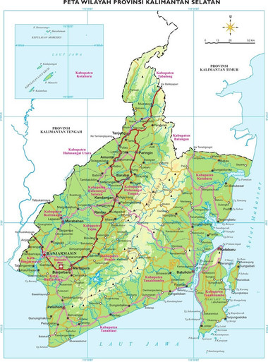 Peta Provinsi Kalimantan Selatan