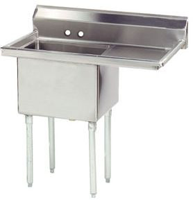 Advance Tabco FE-1-1824-24R-X 50.5" 1 Compartment Sink - 24" R Drainbd ...