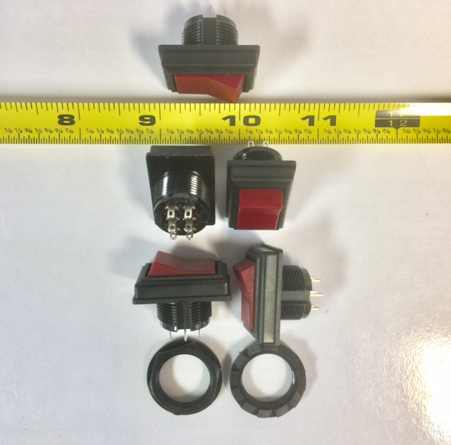 1pc AC 125V 10A 250V 6A RECTANGLE ON/OFF ROCKER SWITCH 6 PIN BURGUNDY ...
