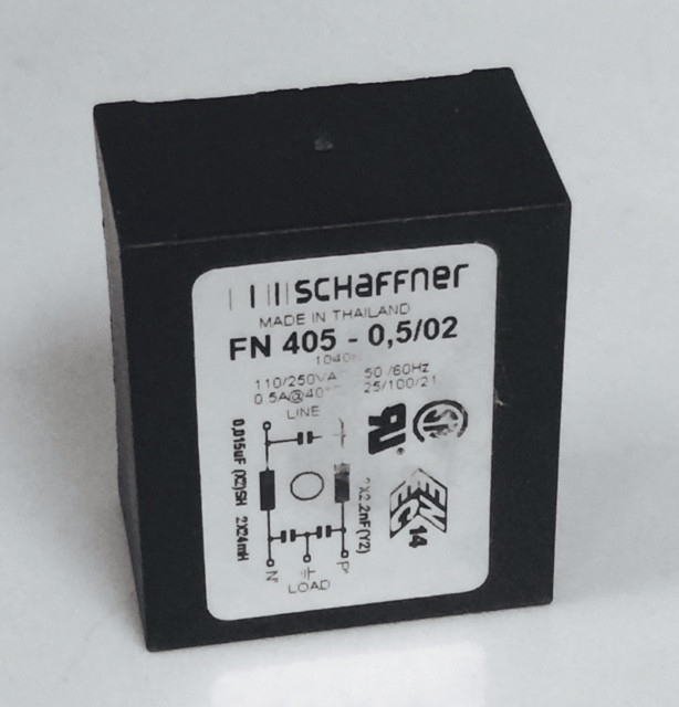 1pc FN405-0,5/02 SCHAFFNER 0.5A 250 V ac 400Hz PCB Power Line Filter ...