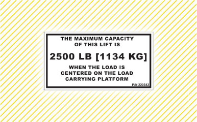 Maxon Decal 2500 Capacity - THE Liftgate Parts