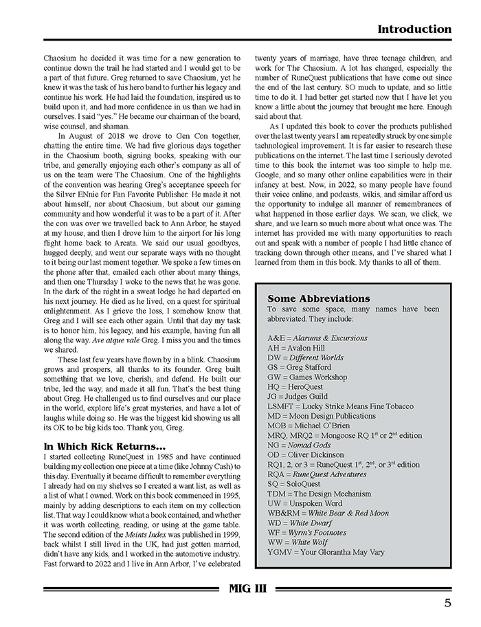 MIG3: The Meints Index to Glorantha - Hardcover - Chaosium Inc.