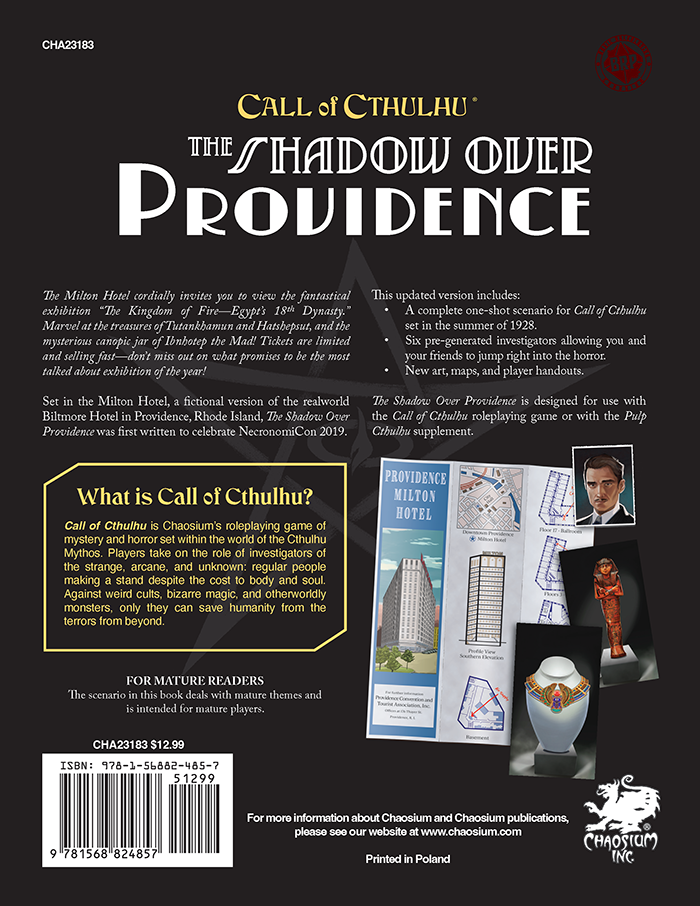 The Shadow Over Providence: Enhanced Edition - PDF - Chaosium Inc.