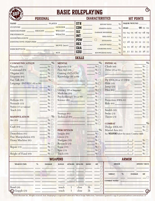 Basic Roleplaying: Universal Game Engine - Leatherette - Chaosium Inc.
