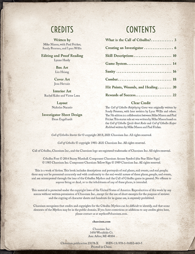 Call of Cthulhu Starter Set - PDF - Chaosium Inc.