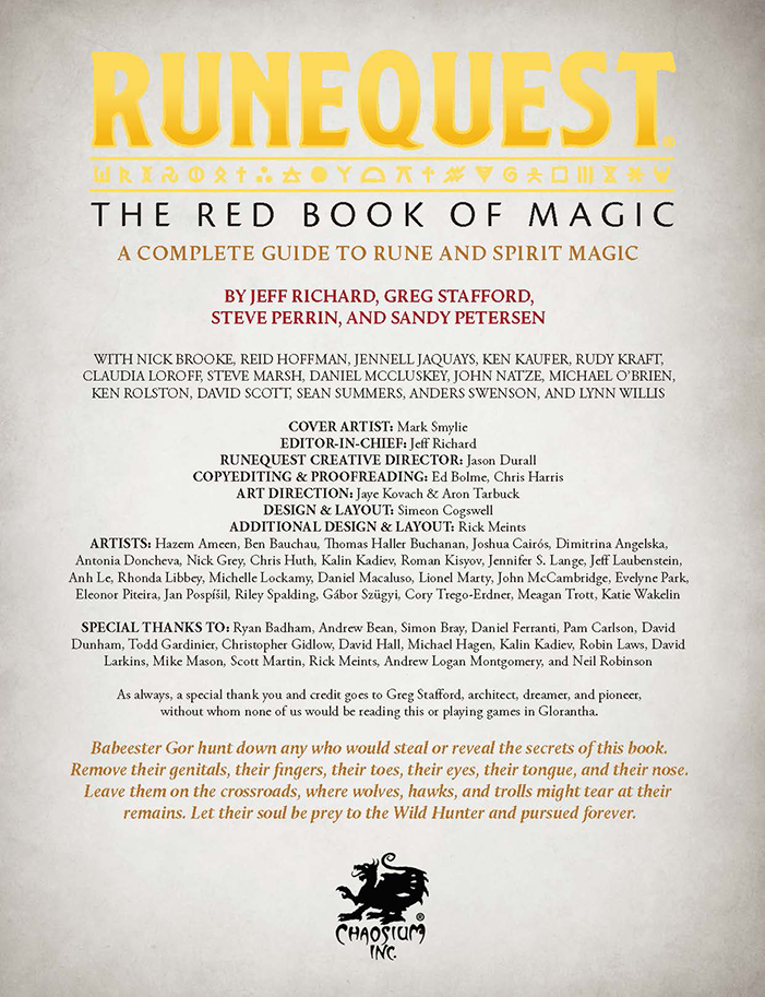The Red Book of Magic - Hardcover - Chaosium Inc.