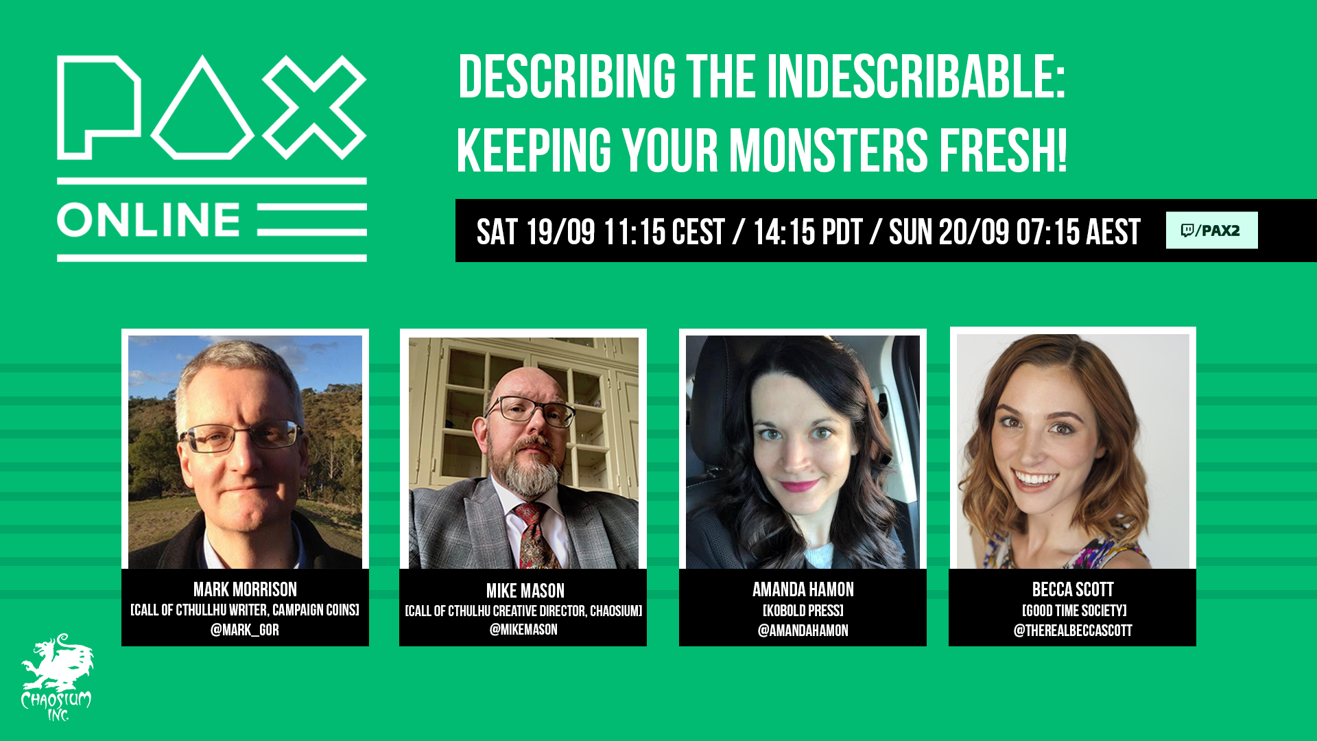 'Describing the Indescribable: keeping your monsters fresh!' Leading ...