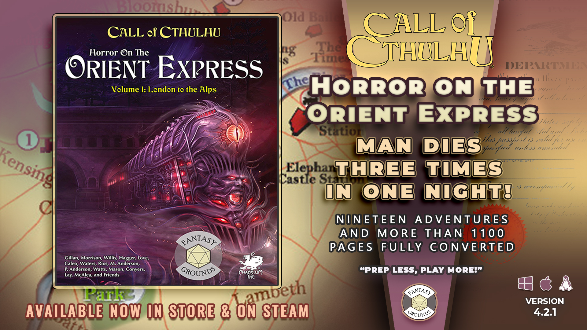 New to Fantasy Grounds: Horror on the Orient Express - Chaosium Inc.