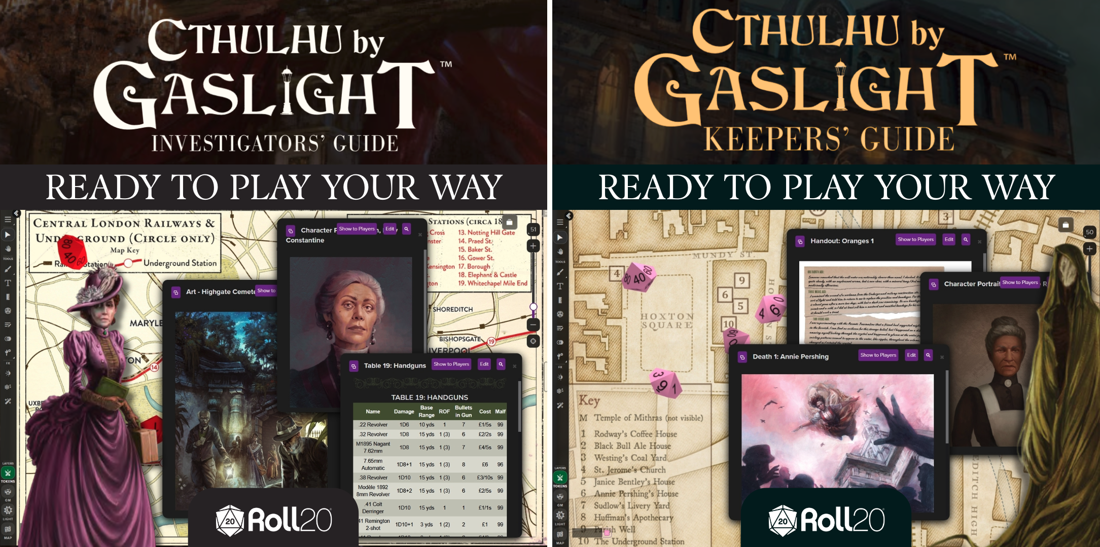 Now on Roll20! Cthulhu by Gaslight: Investigators' + Keepers' Guide ...