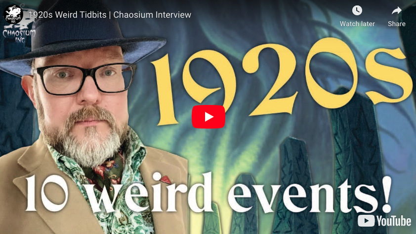 Chaosium Interviews: Weird tidbits from the 1920s, with Mike Mason ...