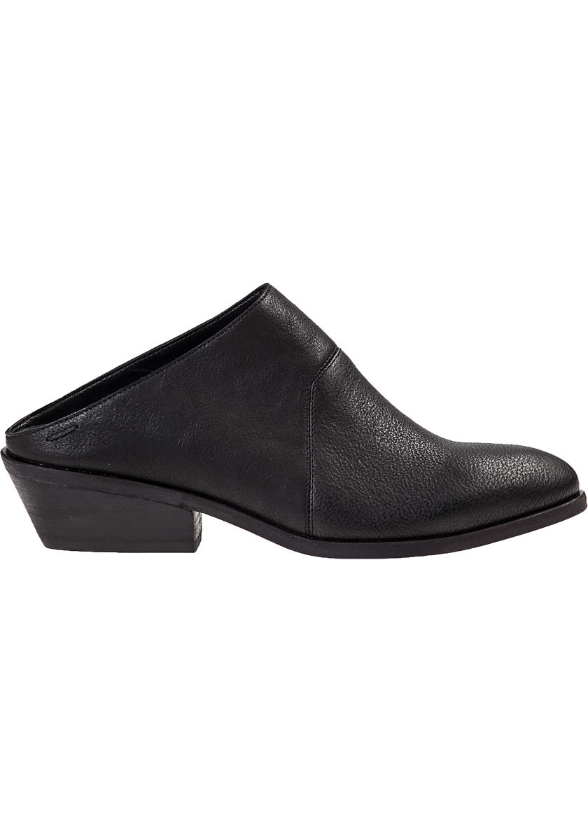 Slide Mule Black Leather - Jildor Shoes