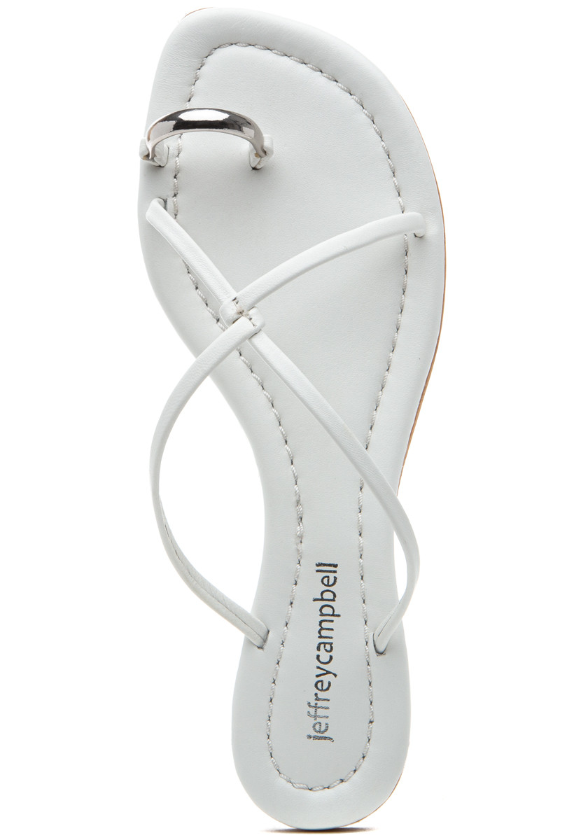 Jeffrey Campbell Pacifico Sandal White Silver Leather