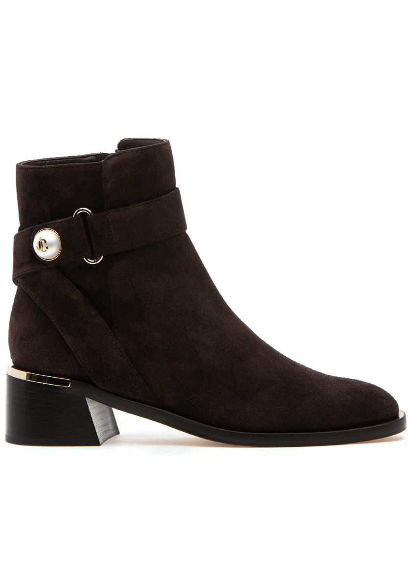 Jimmy Choo Noor 45 Boot Coffee Velvet Suede