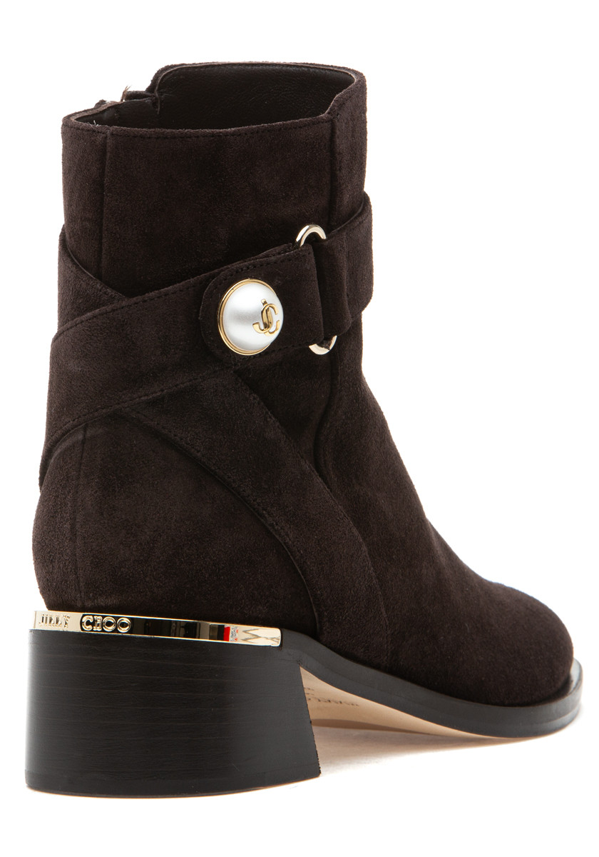 Jimmy Choo Noor 45 Boot Coffee Velvet Suede