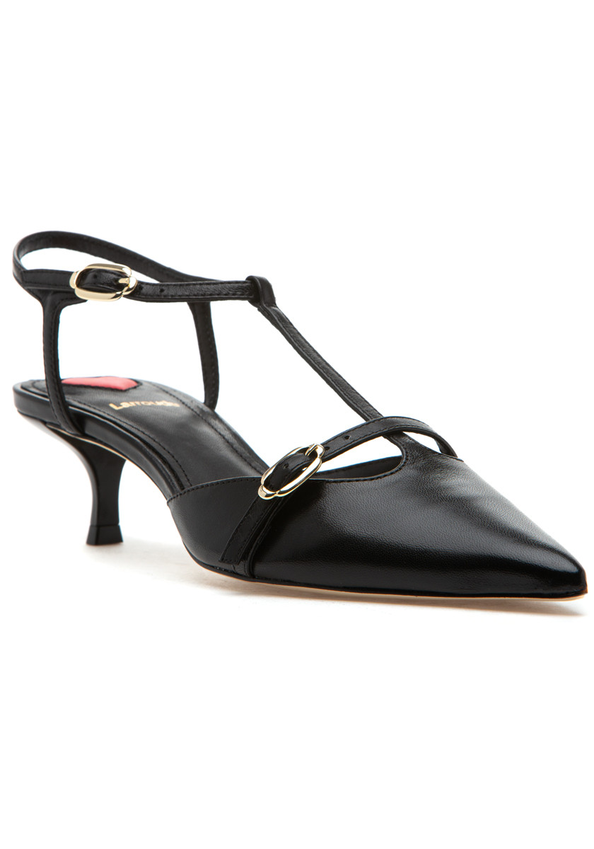 Larroude Grace Pump Black Leather