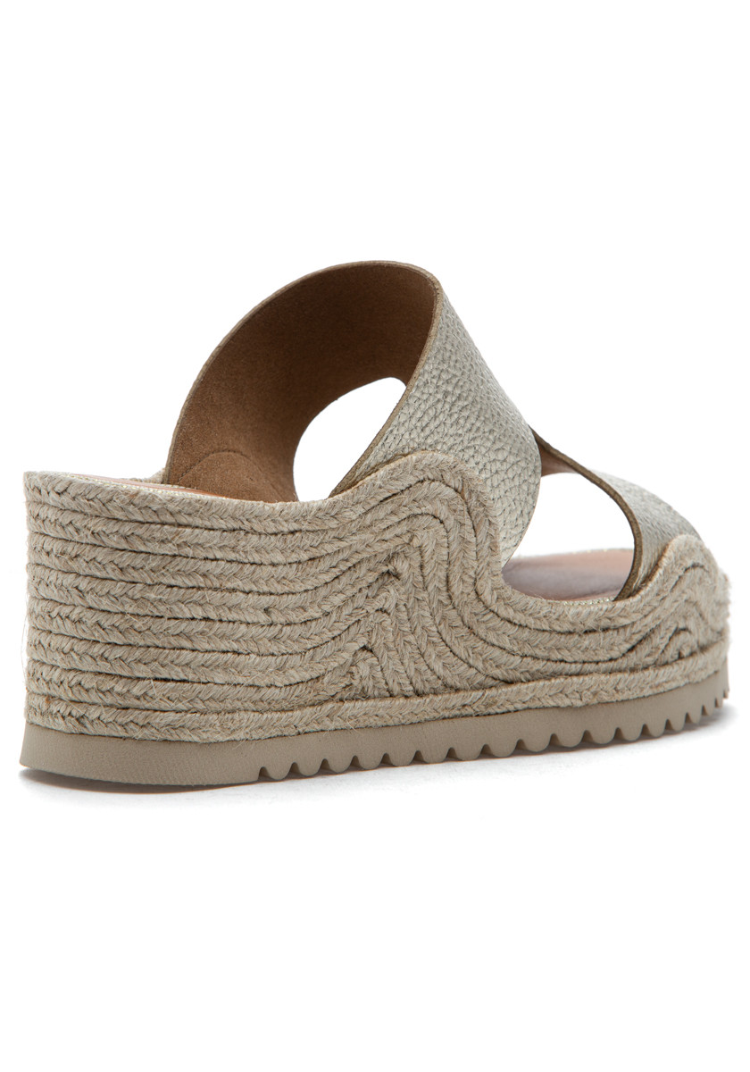 275 Central Christie Espadrille Wedge Platino Leather
