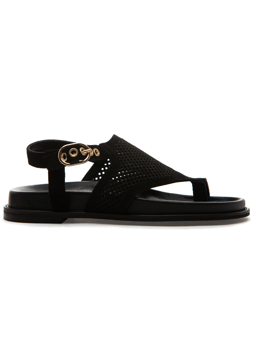 275 Central Izzy Sandal Black Suede