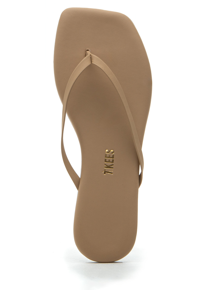Tkees Square Toe Lily Flip Flop Sunkissed Tan Leather