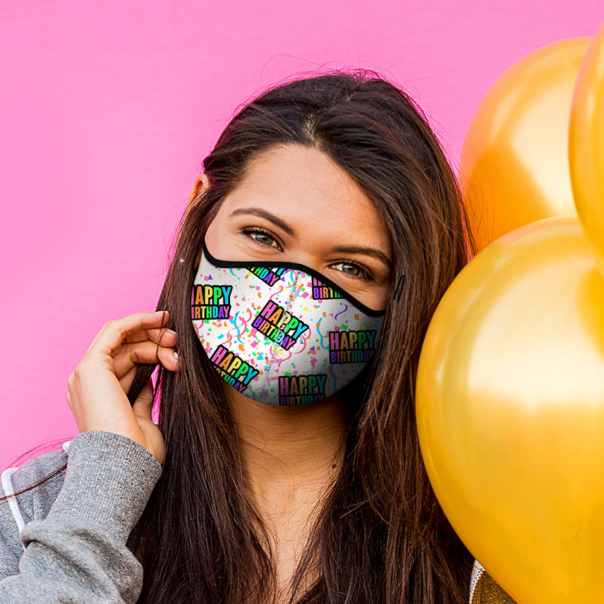 Happy Birthday White Face Mask
