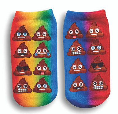 Ankle Socks-Multi Rainbow Poop