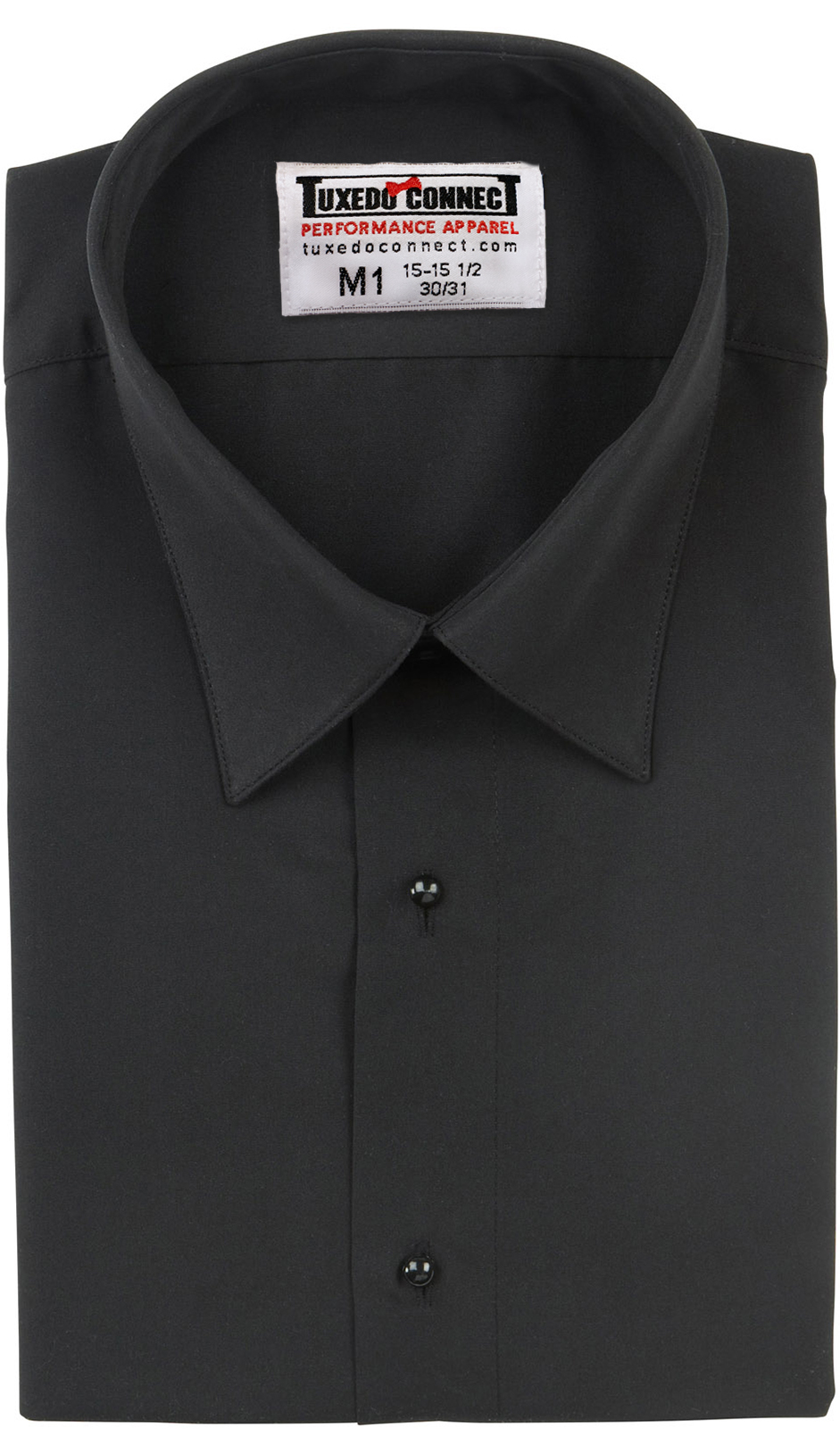 Men's Black Premium Microfiber Lay Down Collar Dress Shirt