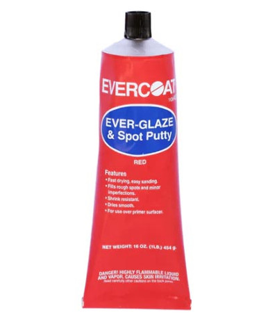 Evercoat Everglaze Spot Putty Red 454G Tube