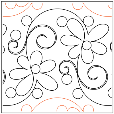 Daisy Doodle 10" Pantograph - Heartbeat Quilting
