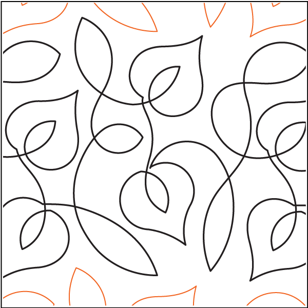 Trailing Vine 9" Pantograph - Heartbeat Quilting