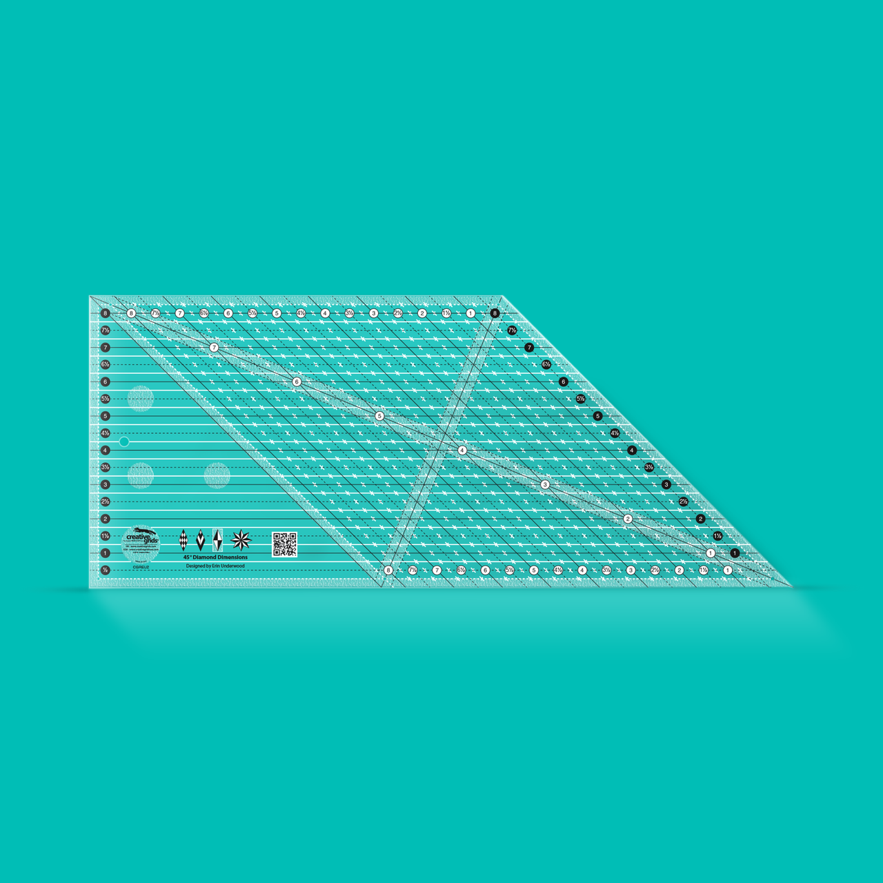 Creative Grids 45 Degree Diamond Dimensions Quilt Ruler - Heartbeat ...