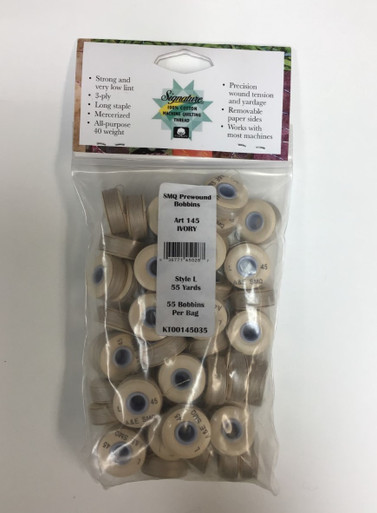 Ivory - M Prewound Bobbins - Heartbeat Quilting