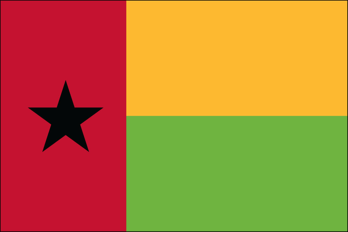 Guinea-Bissau - 4" x 6" Miniature Stick Flags