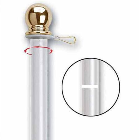 6 ft. White Aluminum Spinning Pole