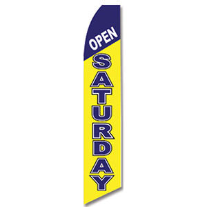 Open Saturday Feather Flag
