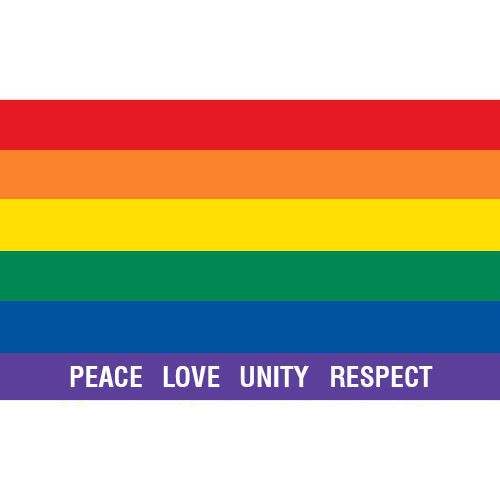 PEACE LOVE UNITY RESPECT 3x5 Lightweight Flag - FlagCenter.com